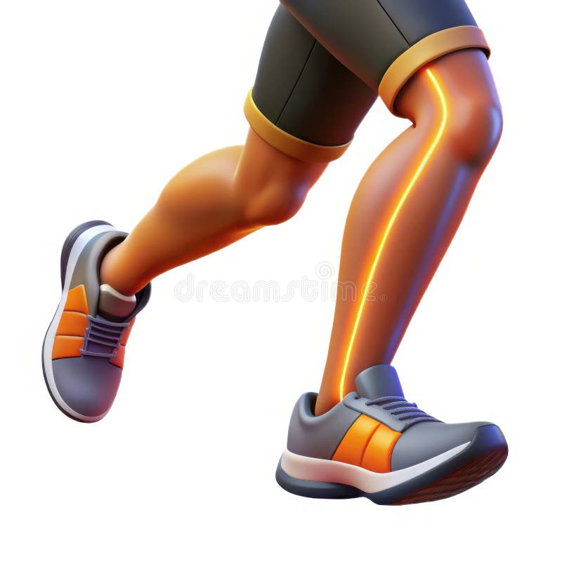 Athlete S Leg in Motion Showing Energy Flow during Intense Running ...