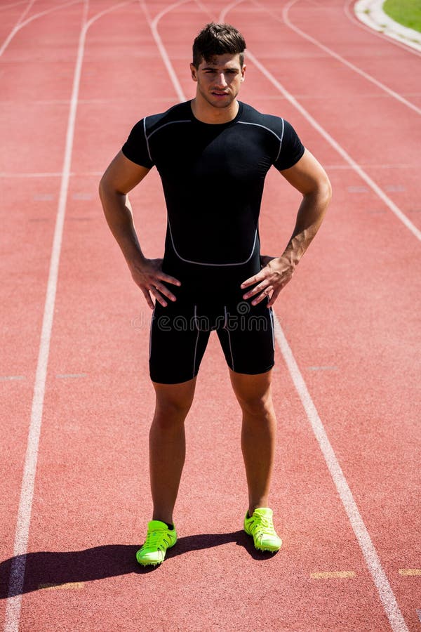 Athlete Standing on Running Track Stock Photo - Image of olympic ...