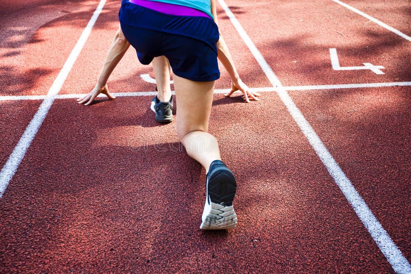 Runner Waiting At The Start Line Stock Image - Image of skinny ...