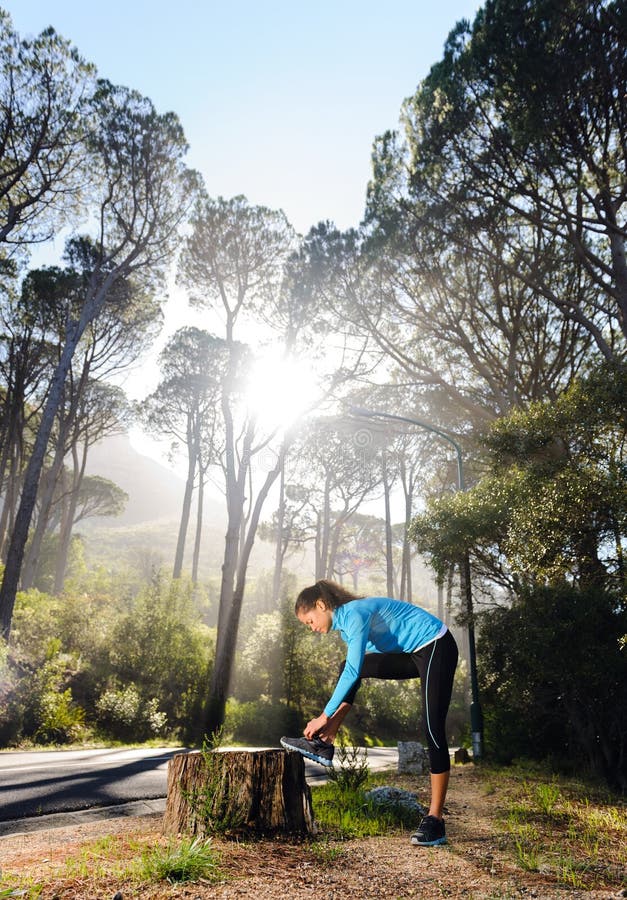 Athlete Stretching Outdoors Stock Image - Image of endurance, road ...