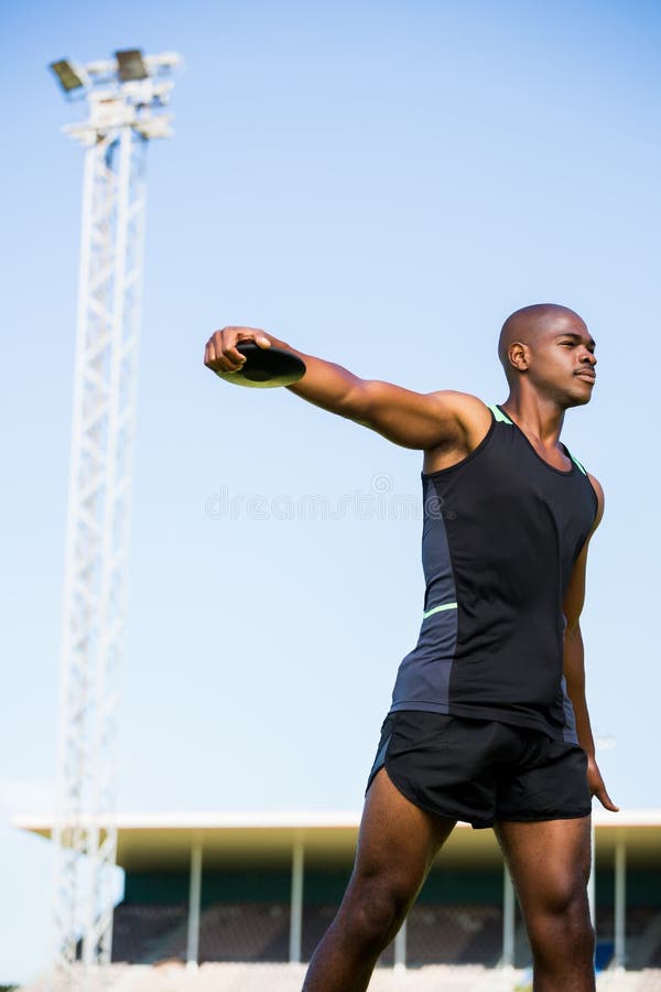 Athlete about To Throw a Discus Stock Image - Image of angle ...