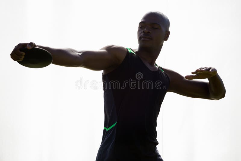Athlete about To Throw a Discus Stock Photo - Image of strength ...