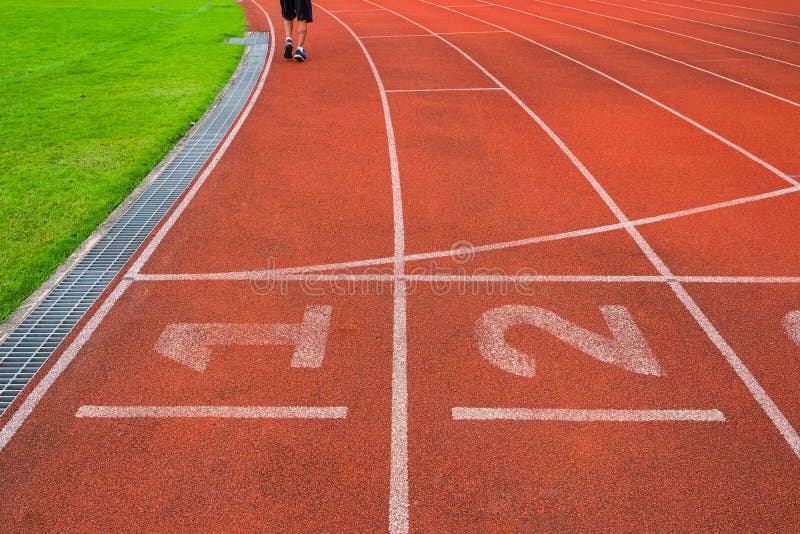 Athlete Track Running Track with Nice Scenic Stock Image - Image of ...