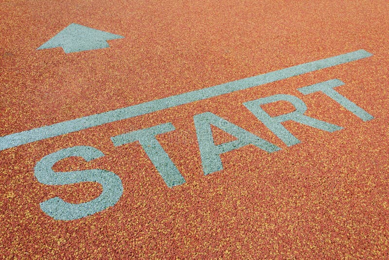 A Arrow Sign on Running Track Stock Photo - Image of direction, leisure ...