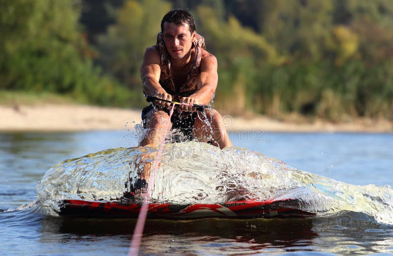Athlete on the wakeboard stock photo. Image of activity - 44967124
