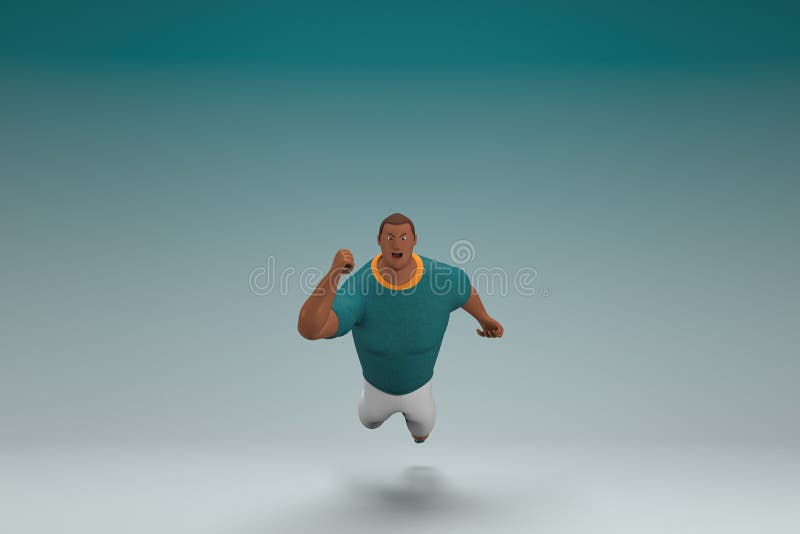 An Athlete Wearing a Green Shirt and White Pants. he is Falling Down ...