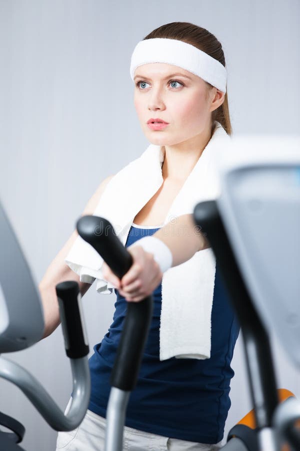 Athlete Woman Training on Training Apparatus Stock Image - Image of ...