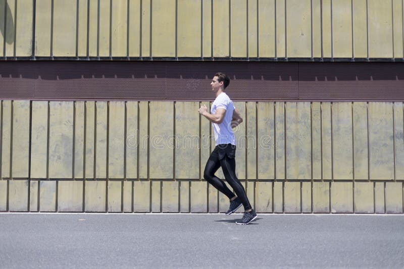 Athlete Working Out Outside in the City Stock Image - Image of running ...