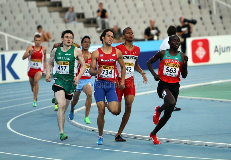 Athletes in the 800 Meters on the 2012 IAAF World Editorial Image ...