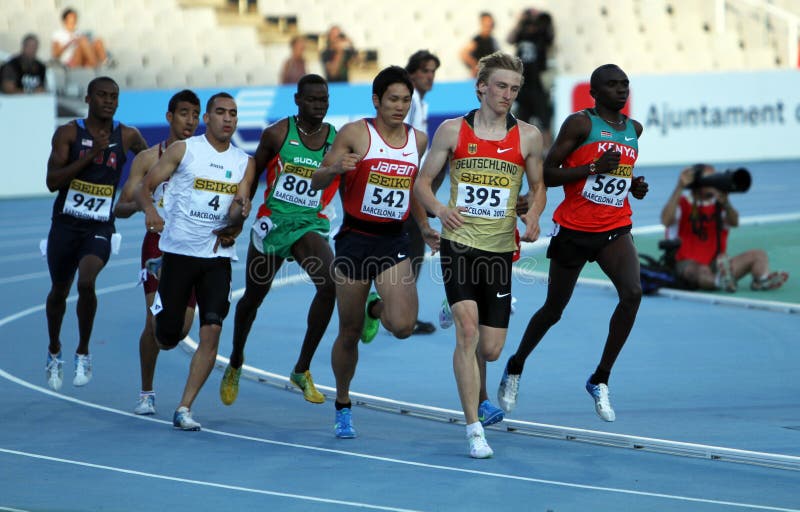 Athletes Compete in the 110 Meters Final Editorial Stock Photo - Image ...