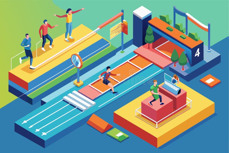 Athletes Engage in Practice on a Vibrant Isometric Track and Field ...