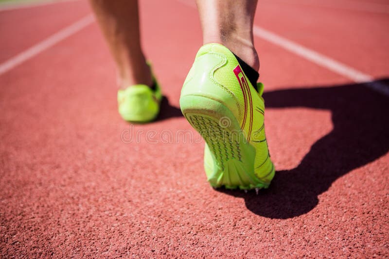 Athletes Feet Running on the Racing Track Stock Photo - Image of ...