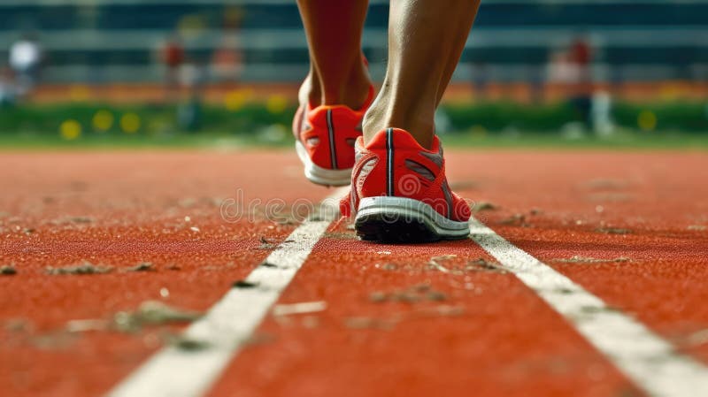 Athletes Feet Running on a Track. Generative AI Stock Image - Image of ...