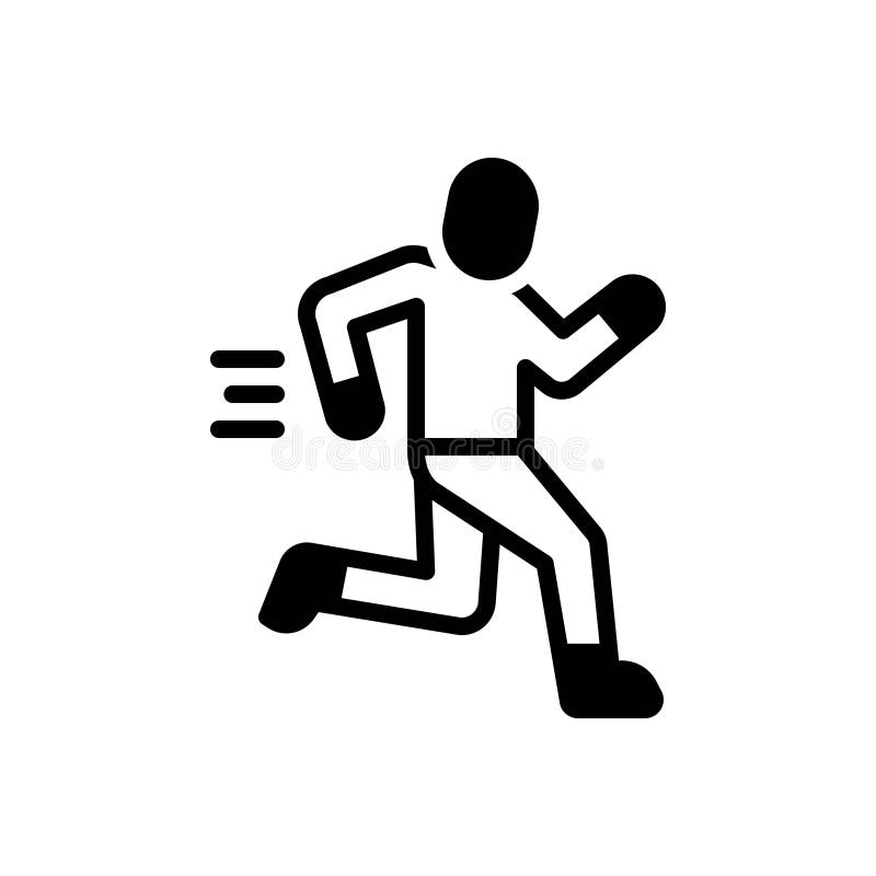 Black Solid Icon for Athletes, Run and Race Stock Vector - Illustration ...