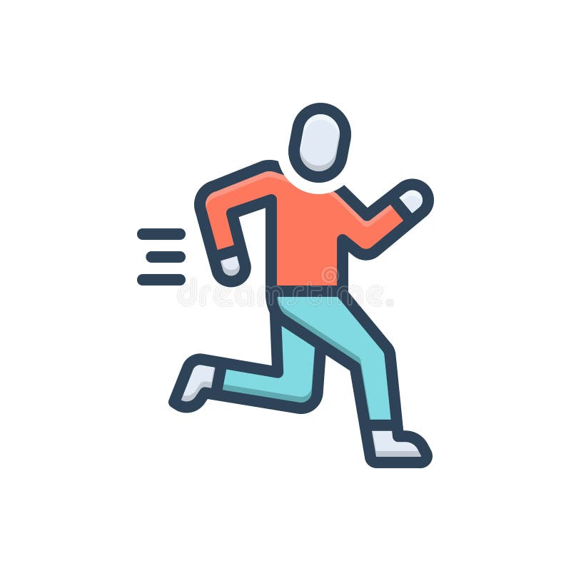 Color Illustration Icon for Athletes, Run and Race Stock Vector ...