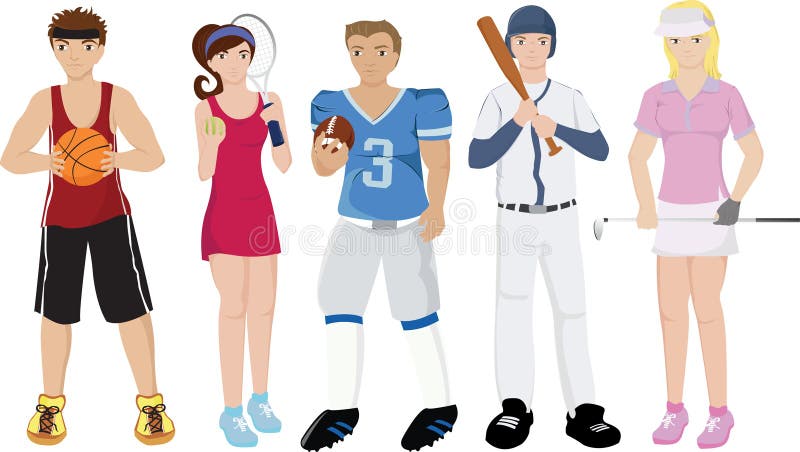 Athletes illustrations stock vector. Illustration of professionals ...