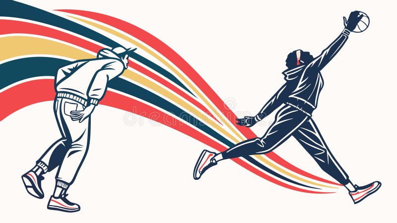 Athletes Passing Abstract Flowing Banner Relay Teamwork Competition ...