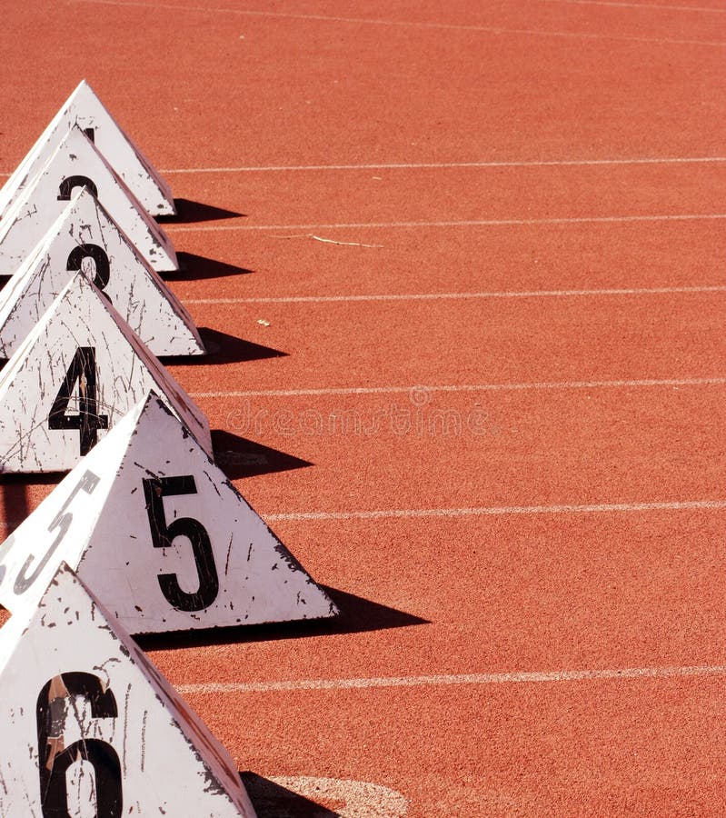 Athletes Placement on Tracks Stock Image - Image of athletic, triangle ...