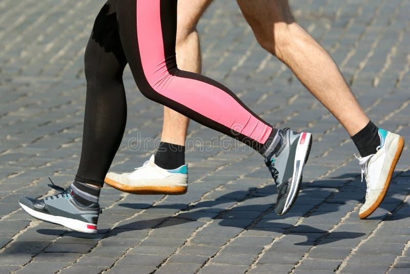 Athletes Run Marathons on the Pavement. Sport and Health Stock Image ...