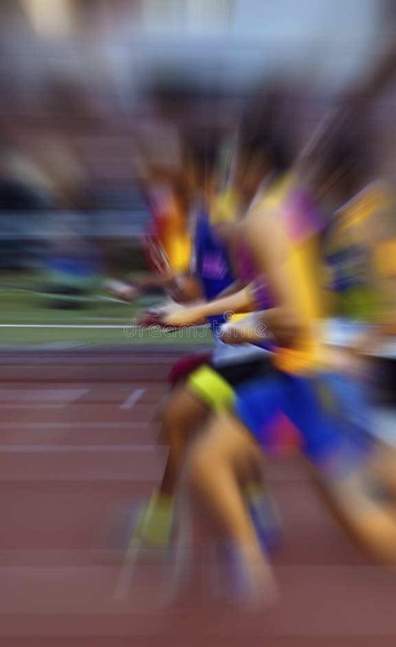 Athletes Running with Blur Effect Stock Photo - Image of exercise ...