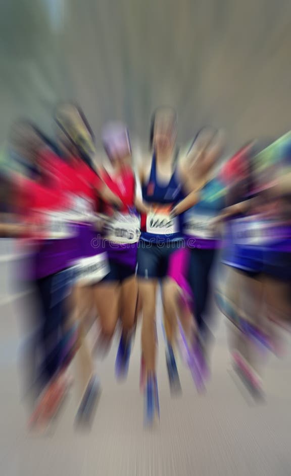 Athletes Running with Blur Effect Stock Image - Image of jogger ...