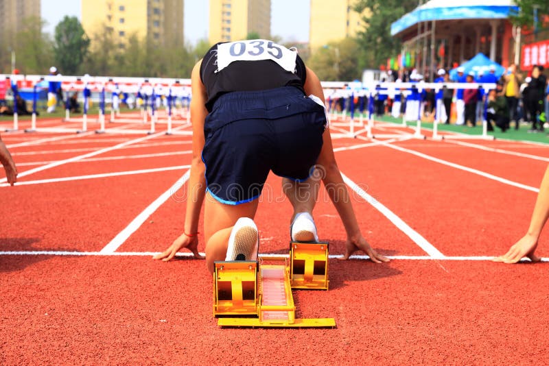 The Athletes are at the Starting Line Stock Photo - Image of muscular ...