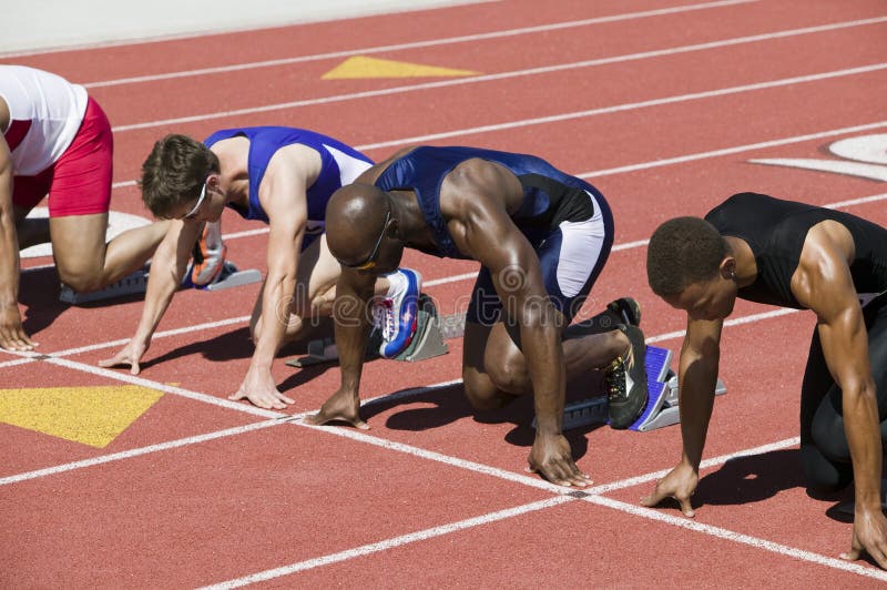 Athletes at the Starting Line Stock Image - Image of american ...