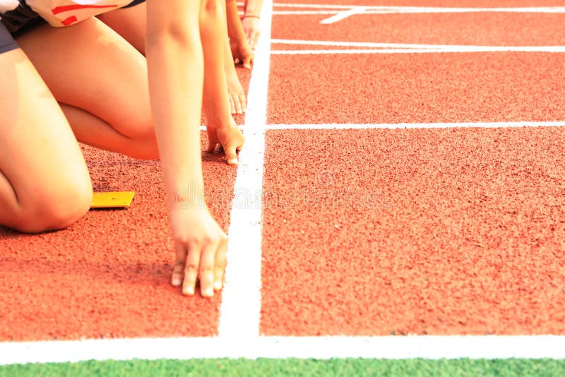 The Athletes are at the Starting Line Stock Photo - Image of adult ...