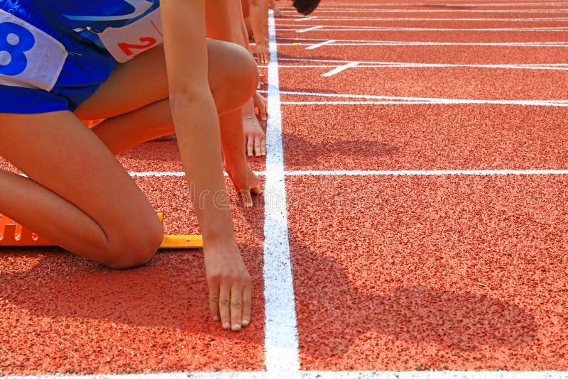 Athletes at the Starting Line Stock Image - Image of american ...