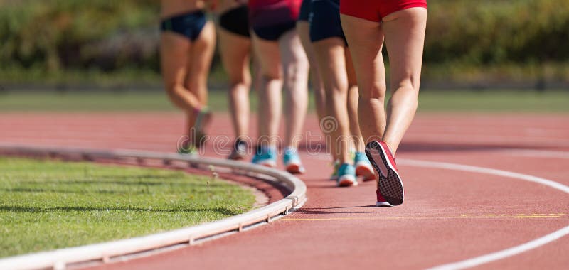 Athletes on Track in Race Walk Competition Stock Image - Image of ...