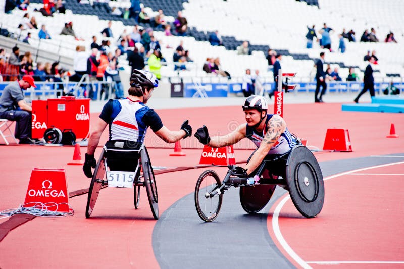 Athletes on Wheelchairs in the Olympic Stadium Editorial Image - Image ...