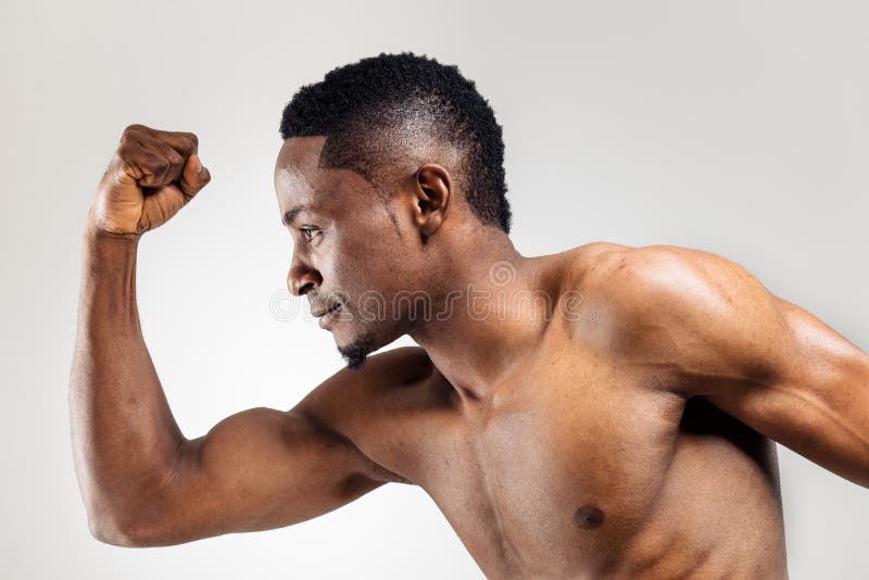 Athletic African American Man Shirtless Stock Photo - Image of ...