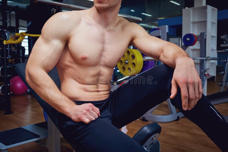 The Athletic Body of a Man in Gym Stock Photo - Image of athletic ...