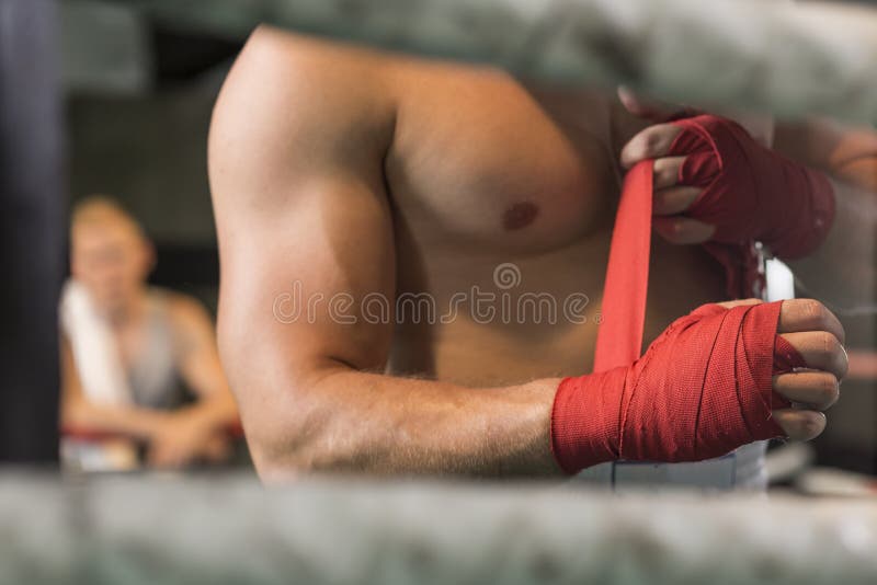Athletic Boxer Preparing for Fight Stock Image - Image of boxing, boxer ...