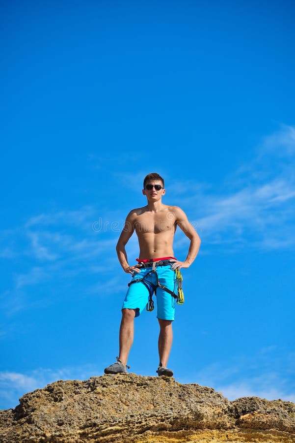 Athletic climber man stock photo. Image of location, action - 74392194
