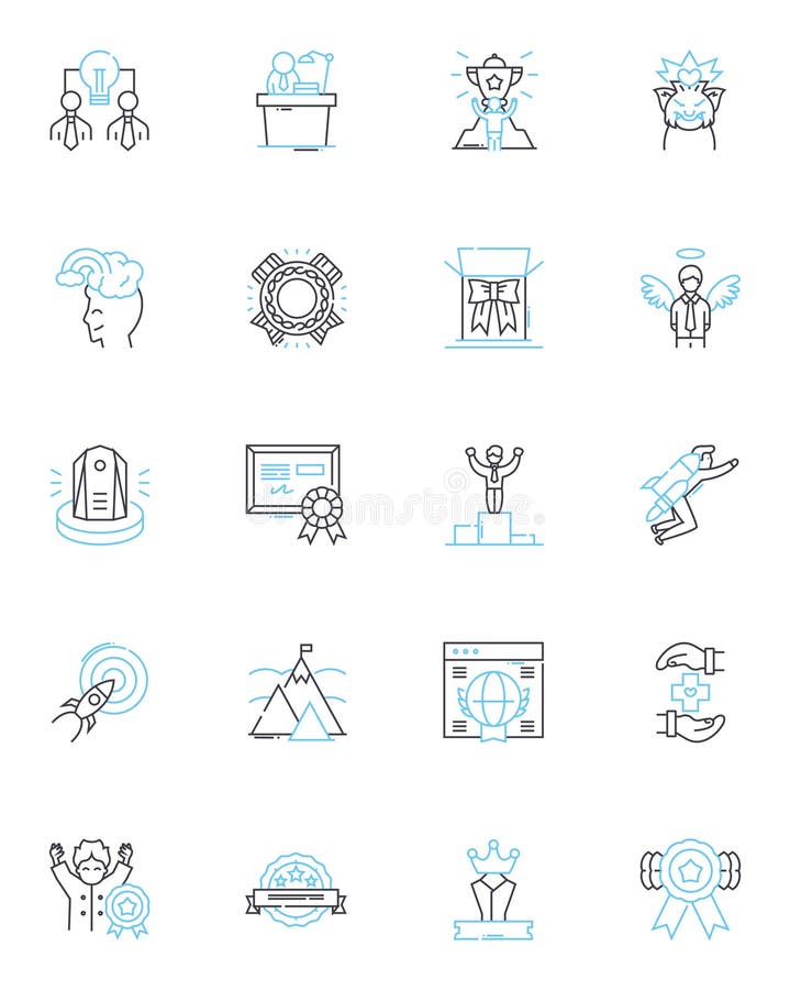 Athletic Coaching Linear Icons Set. Motivation, Discipline, Training ...