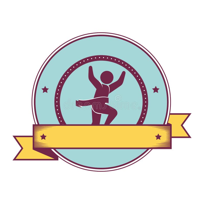 Athletic Competitor Emblem Icon Stock Illustration - Illustration of ...