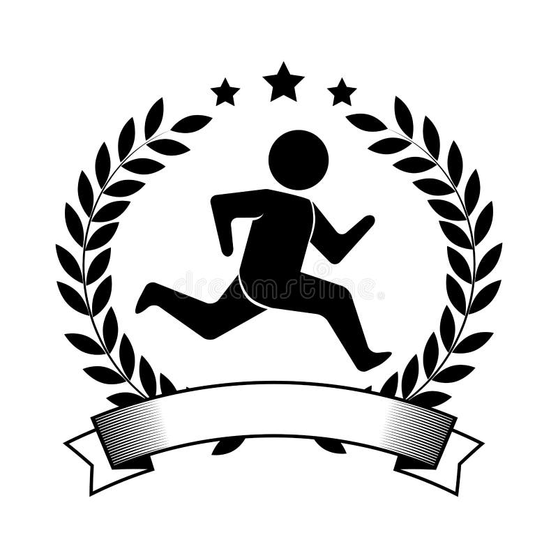 Athletic Competitor Emblem Icon Stock Illustration - Illustration of ...