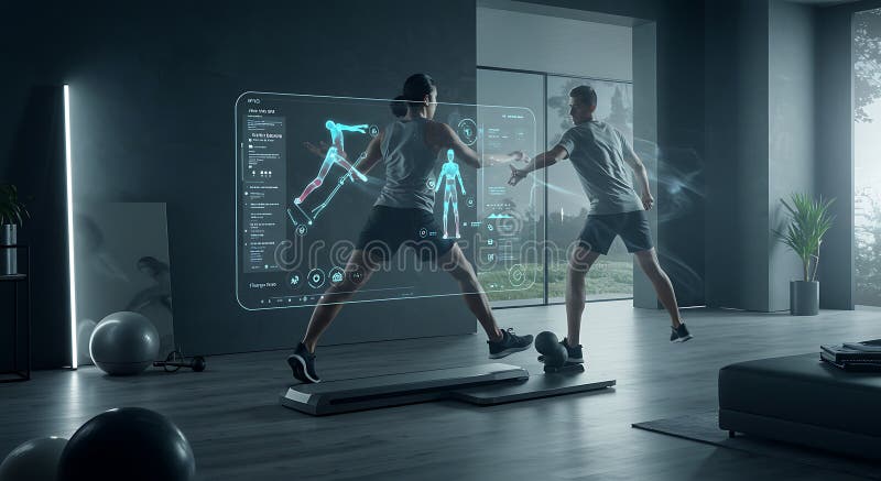 Futuristic Fitness: Couple Synchronizes Workout with an Interactive AR ...
