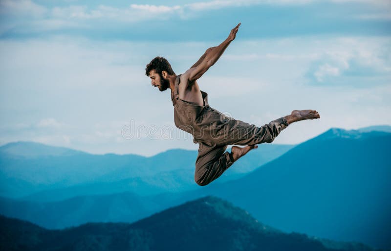 Athletic Dancer in a Super Jumping Pose Stock Image - Image of explorer ...