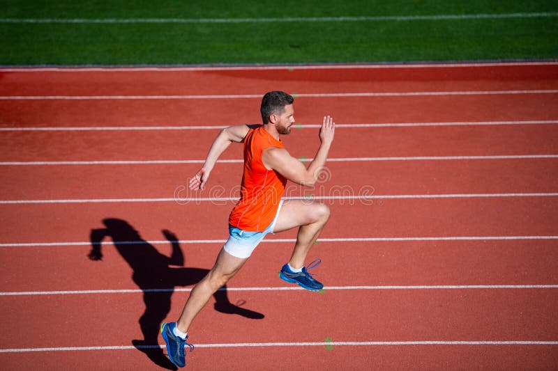 Athletic Guy Run. Challenge and Competition. Marathon Speed. Sprinter ...