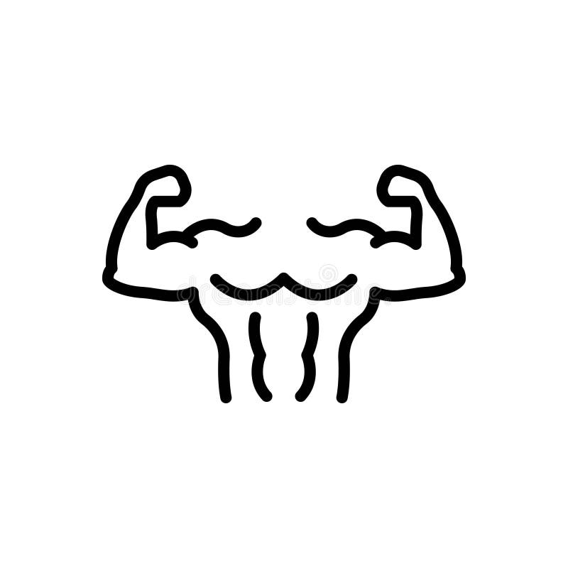 Black Line Icon for Athletic, Robust and Sturdy Stock Vector ...