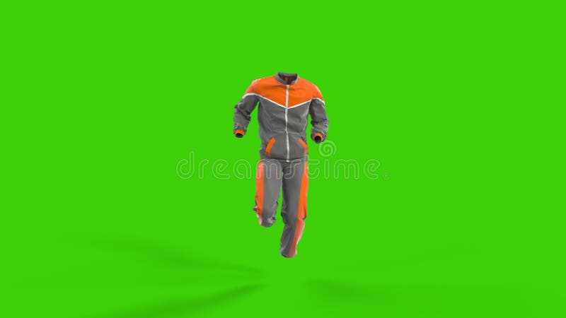 Athletic Man Green Screen Runs 3D Animation Rendering 4K Stock Footage ...