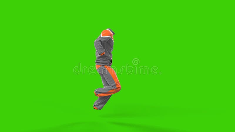 Athletic Man Green Screen Runs 3D Animation Rendering 4K Stock Footage ...