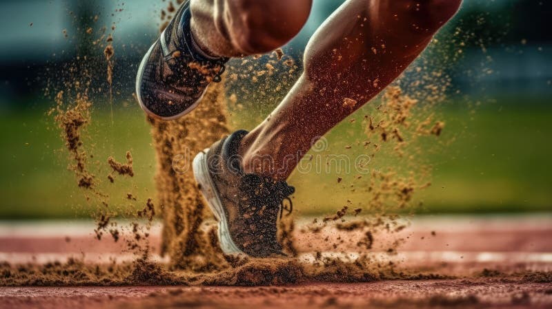 Athletic Legs during a Long Jump. Generative AI Stock Illustration ...