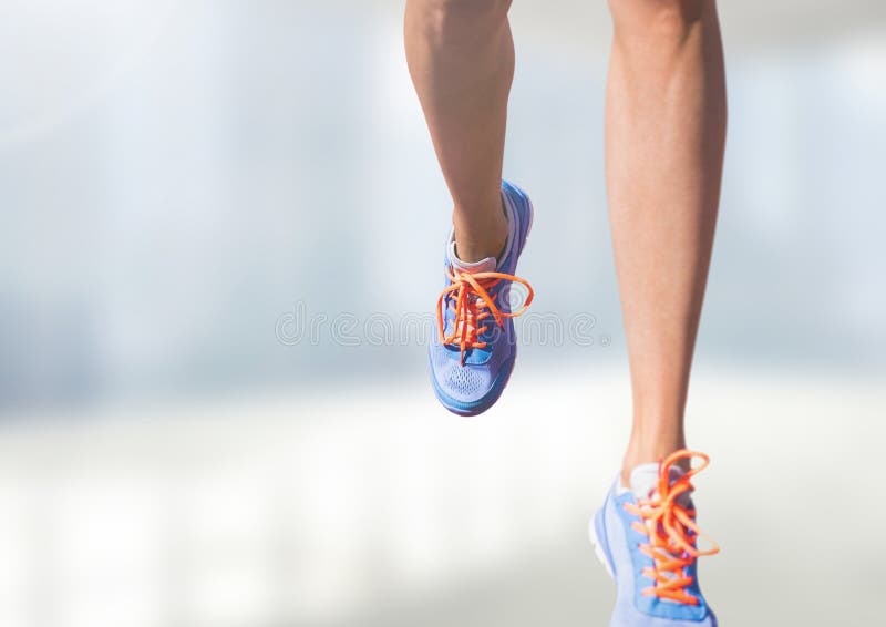 Athletic Legs Running with Blurred Background Stock Photo - Image of ...