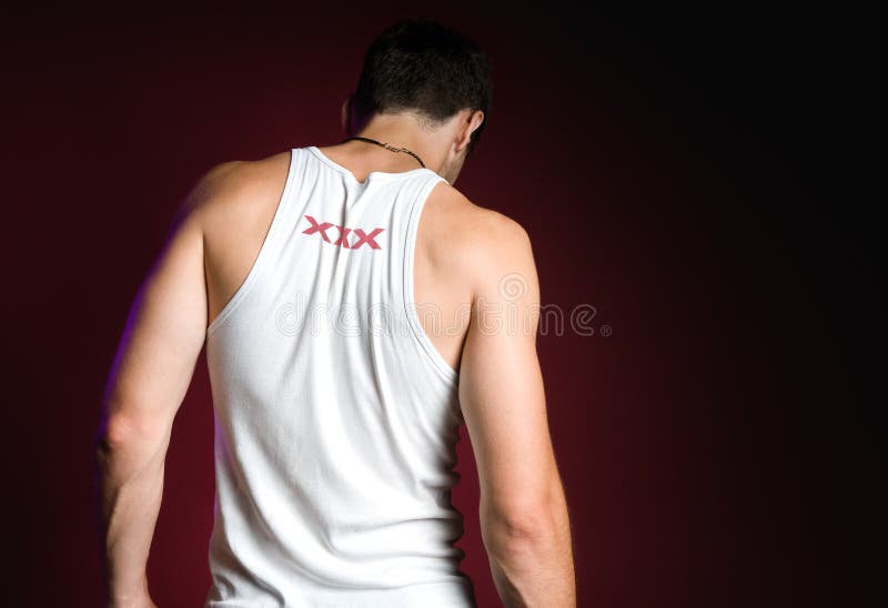 Athletic male from back stock photo. Image of dark, sport - 15847670