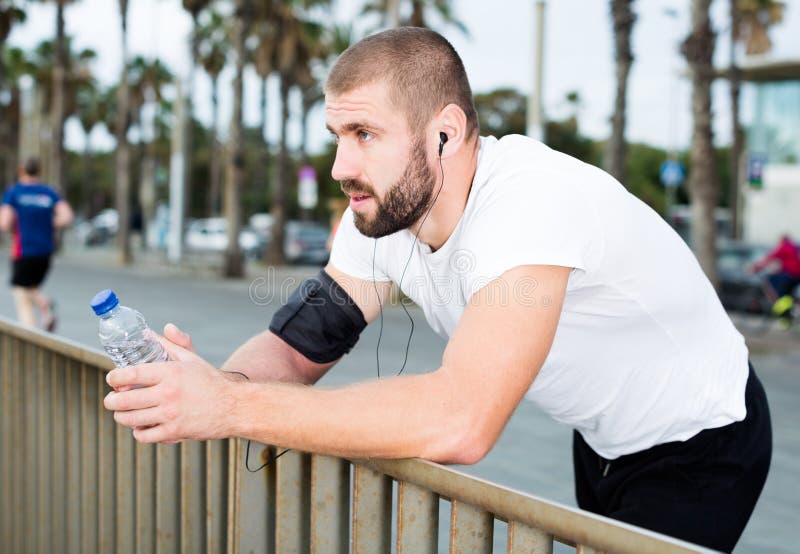 Man Made a Break in Training Stock Image - Image of people, break ...