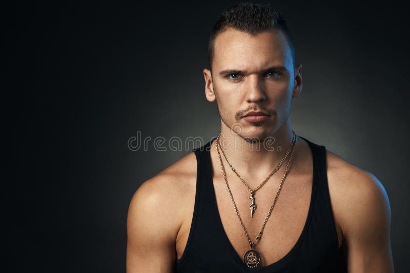 Athletic Man on Black Background Stock Photo - Image of brown, adult ...