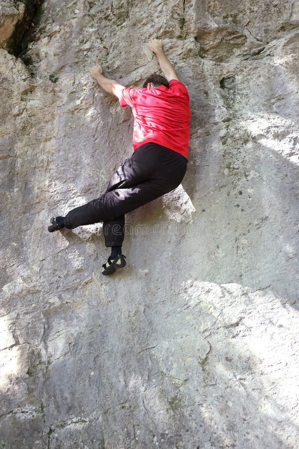 Athletic Man is Climbing Up Stock Photo - Image of healthy, clambering ...